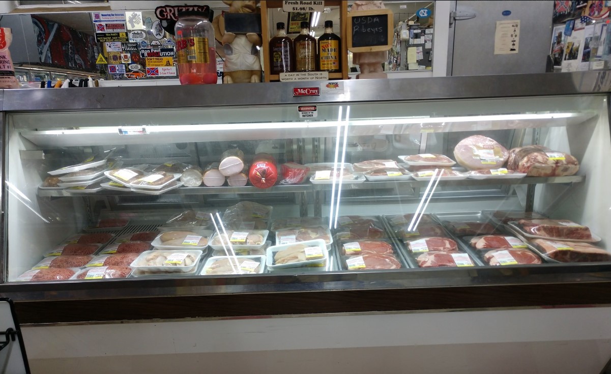 Availability of meat and groceries at Ray’s Supermarket in Moncure ...